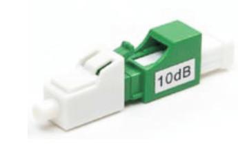 China fiber optic  LCA Single Mode 10dB  Attenuator Local Area Networks application Wavelength 1260 to 1620nm Green color for sale