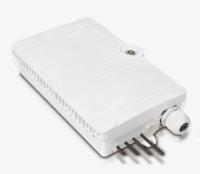China 4 Cores Fiber Optic Distribution Box 4 Outlet 1 Entry Box For Drop Cable for sale