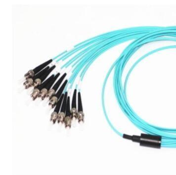 China High Density MPO Trunk Cable , MPO To ST Optical Fiber Patch Cord OM3 Type for sale
