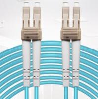 China Aqua Multimode Fiber Patch Cord , LC LC Duplex Patch Cord OM3 for sale