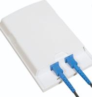 China FTTH 2 Cores Optical Fiber Termination Box PC ABS 2pcs SC Adapters Indoor Or Outdoor for sale