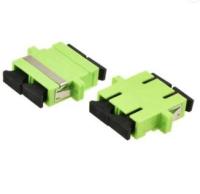 China Fiber Optic Cable Adapter Ceramic FTTX LAN RoHS SC Duplex Lime Green OM5 Adapter for sale