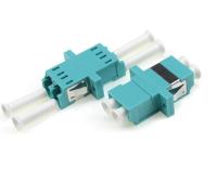 China Lc To Lc Fiber Adapter OM3 Symmetry Type Plastic UPC APC LC Duplex Adapter for sale