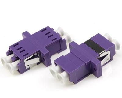 China Fiber Optic Adaptors LC LC OM4 Duplex Plastic Material Multimode Telecom Use for sale