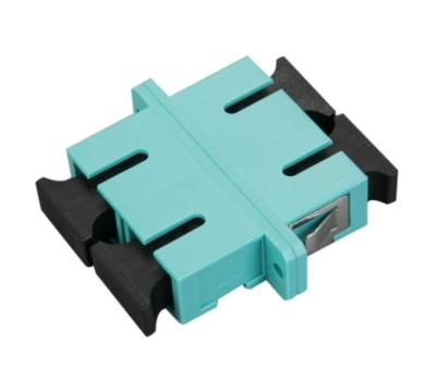 China Fiber Optic Network Adapter Aqua SC MM OM3 DX Welding Metal With Flange for sale