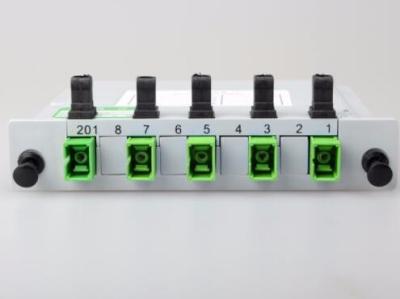 China Cassette Fiber Optic Splitter 1x4 Sc Apc Connector For PON Networks for sale