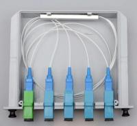 China Cassette Passive Fiber Optic Splitter 1X4 SC UPC PLC Plug In Type for sale