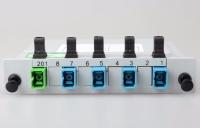 China Cassette Passive Fiber Optic Splitter 1X4 SC UPC PLC Plug In Type for sale