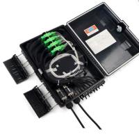 China Terminal Box 16 Core Ftth 2 Inlet,16 Outlet For Drop Cables Black Box Fiber Optic Cable for sale