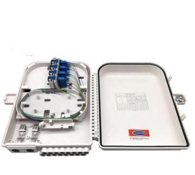 China outdoor 16pcs sc adapter 2 in 16 out optical fiber distribution box for sale