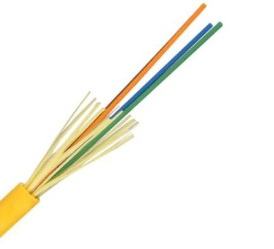 China Yellow Fiber Optic Cable 14 Core tight buffer or loose tube indoor cable GJFJV-14B1 9/125 for sale