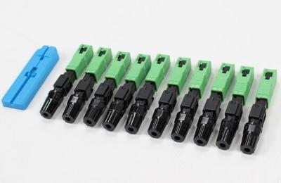 China Embedded Single Mold SC APC Quick Connector Insertion Loss 0.3DB Polishing Stype for sale