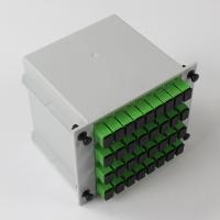 China 1X32 Fiber PLC Splitter SC APC Connector 1310nm RL 55db Fiber 0.9mm for sale