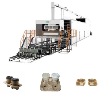 China Pulp Molding Coffee Cup Tray Machine for sale