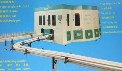 China 55pcs/min CNC Glass Bottle 6-Color IR+UV Screen Printing Machine for sale