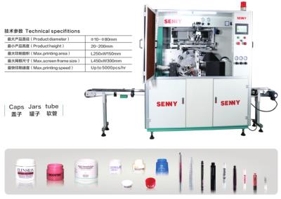 China 1-color Round Jar/Cap Automatic UV Screen Printing Machine 50 Pcs/Min for sale