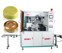 China 60pcs/min Automatic Covers UV Flat Screen Printing Machine For Square jars Round jars for sale