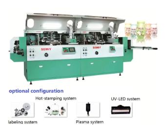 China 5000pcs/Hr Automatic  Screen Printing Machine with LED-UV curing and Plasma treatment for sale