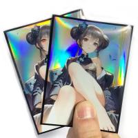 China Holographic 61x91mm Deck Protectors Custom Mtg Card Sleeves For MTG TCG Yugioh Printed Art for sale