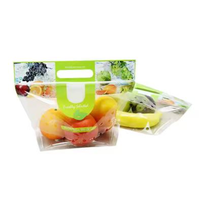 China Micro Perforation Fruit Packaging Bags With Vent Holes And Carry Handle for sale