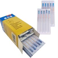 China Sterile Stainless Steel Acupuncture Needle with Copper Handle and Individual Guide Tube for sale