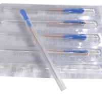 China Sterile Stainless Steel Acupuncture Needle with Copper Handle and Individual Guide Tube for sale