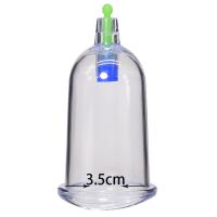 China Body Healthcare 3.5cm Chinese Traditional Curve Vaccum Suction Cupping with Pumping Gun for sale