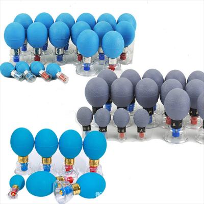 China Transparent 7 Type Mix Haci Magnetic Acupressure Suction Cup Ventosa Therapy Massage Set for sale
