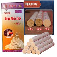 China Effective Mild Moxibustion with 45 1 High Purity Gold Moxa Roll and Box of 10 Sticks for sale