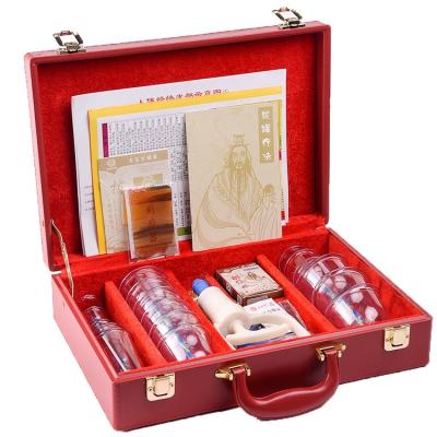 China 18pcs Magnetotherapy Vacuum Suction Chinese Cupping Set for Whole Body in Leather Gift Box for sale