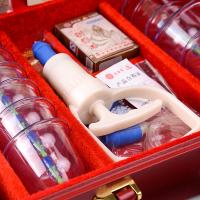 China 18pcs Magnetotherapy Vacuum Suction Chinese Cupping Set for Whole Body in Leather Gift Box for sale