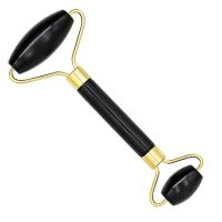 China Hot Pink Rose Quartz Jade Roller 100% Natural Facial Massager Tool for Face and Body for sale