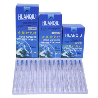 China Sterile Huanqiu Acupuncture Needles 100 pcs Stainless Steel Single with Guide Tube for sale