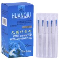 China Sterile Huanqiu Acupuncture Needles 100 pcs Stainless Steel Single with Guide Tube for sale