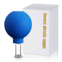 China 15mm Silicone Vacuum Suction Facial Glass Cupping Set for Anti Cellulite Wrinkle Removal for sale