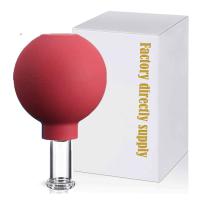 China 15mm Silicone Vacuum Suction Facial Glass Cupping Set for Anti Cellulite Wrinkle Removal for sale