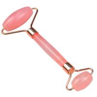China Gold/Silver/Rose Ametist Quartz Noiseless Jade Roller for Face Lift Anti Aging Massage for sale