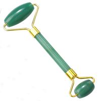 China Customized Logo Natural Green Stone Skin Lift Face Massage Facial Jade Roller Massager for sale