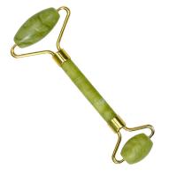China Customized Logo Natural Green Stone Skin Lift Face Massage Facial Jade Roller Massager for sale