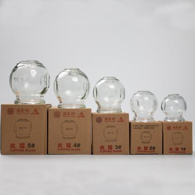 China Effective Body Massage with 5 Sizes Chinese Traditional Fire Cupping Glass Hijama Cups for sale