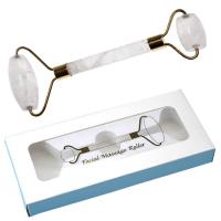 China Jade Facial Roller Tools Gift Set with Custom Light Green Color and Customized Logo for sale