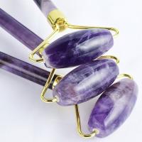 China Black Amethyst 100% Crystal Gua Sha Stone Facial Roller for Private Label Skin Care for sale