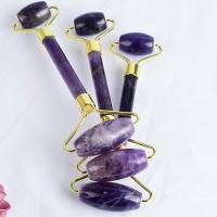 China Black Amethyst 100% Crystal Gua Sha Stone Facial Roller for Private Label Skin Care for sale
