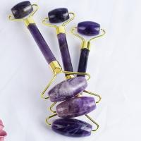 China Facial Massager Purple Jade Roller and Rose Quartz Gua Sha Set for Lymphatic Drainage for sale