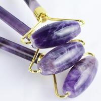 China Facial Massager Purple Jade Roller and Rose Quartz Gua Sha Set for Lymphatic Drainage for sale