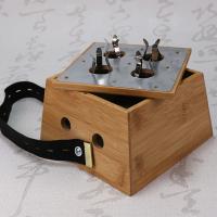 China Four Holes Row 2 Portable Bamboo Moxa Box for Traditional Chinese Medicine Treatment for sale