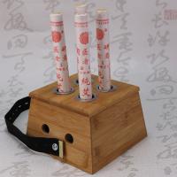China Four Holes Row 2 Portable Bamboo Moxa Box for Traditional Chinese Medicine Treatment for sale