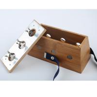 China Portable Bamboo Three Holes Moxa Needle Box for Warm Meridians and Activate Collaterals for sale