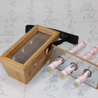 China Portable Bamboo Three Holes Moxa Needle Box for Warm Meridians and Activate Collaterals for sale