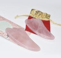 China 100% HandMade Rose Quartz Real Jade Gua Sha Massage Tool Express/Air/Sea/Train Shipping for sale
